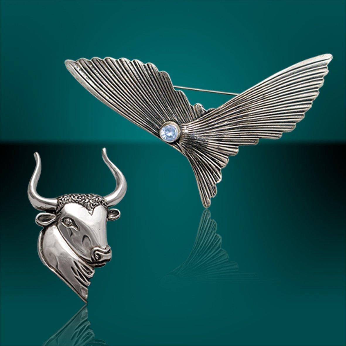 Greek handmade jewellery brooches in sterling silver – ELEFTHERIOU EL