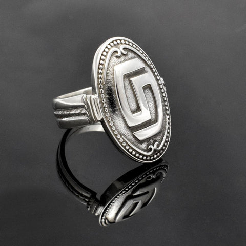Greek Key Meander Ring in Sterling Silver (DT-66) – ELEFTHERIOU EL