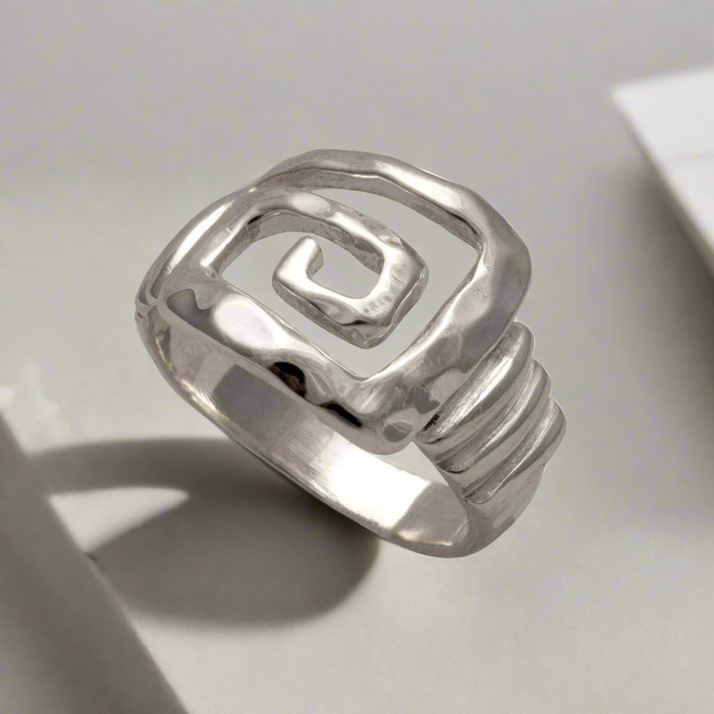 Greek Key Meander Ring in Sterling Silver (DT-72) – ELEFTHERIOU EL