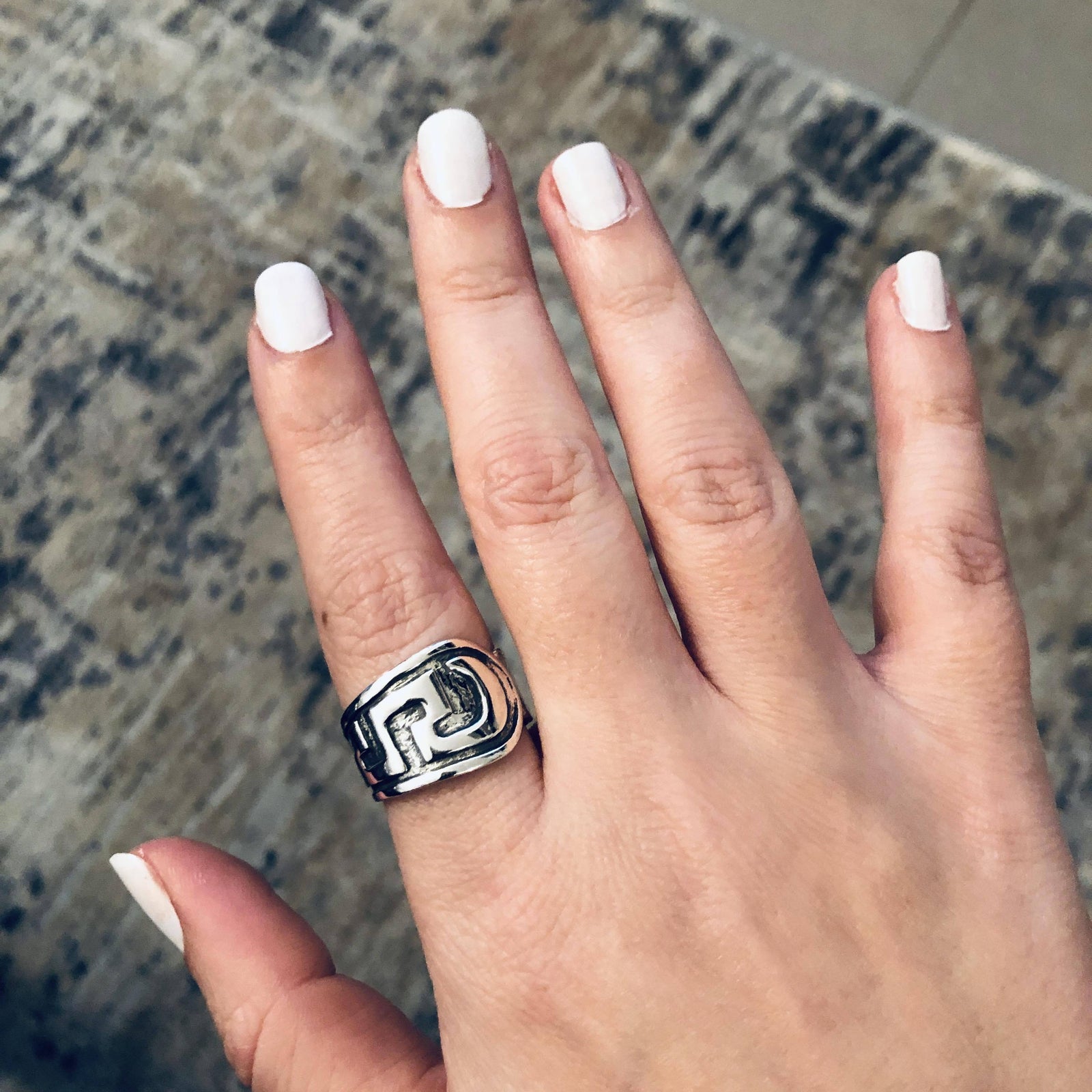 Greek Key Meander Ring in Sterling Silver (DT-74) – ELEFTHERIOU EL