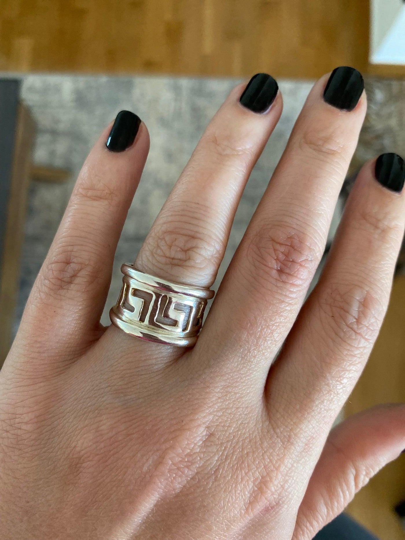 Greek Key Meander Ring in Sterling Silver, Meander Ring (DT-67 ...